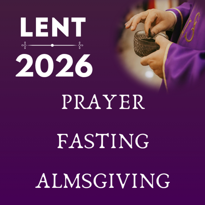 Pillars of Lent 2026 Prayer Fasting Almsgiving Quote Post Flyer Banner ...