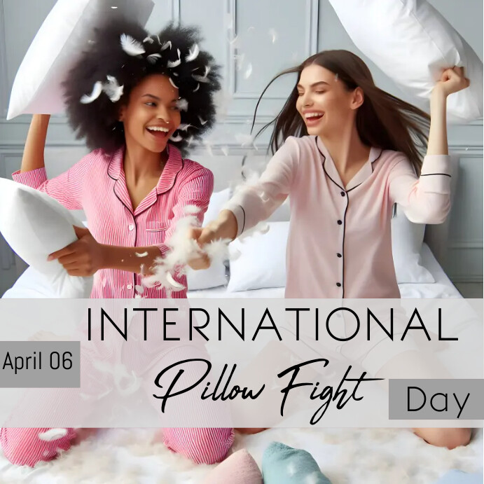 Pillow fight template | PosterMyWall