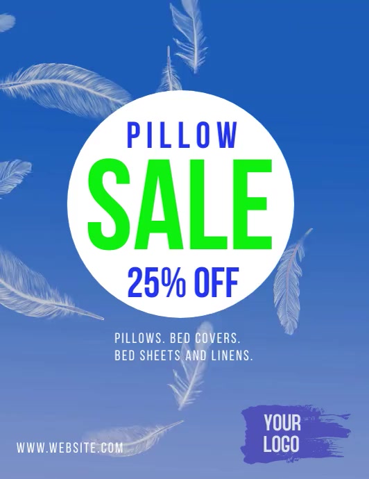 Pillow Sale falling feathers video Template | PosterMyWall