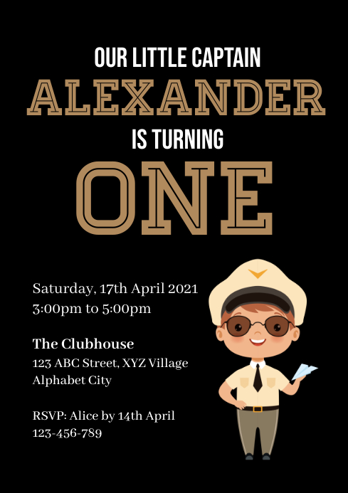 Pilot Birthday Invitation Template | PosterMyWall