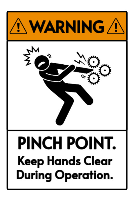 Copy of Pinch Point Keep Hands Clear Label Sign Poster Template Design ...