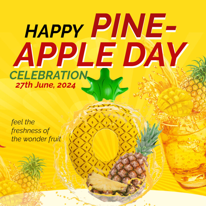 Pineapple day Instagram Post Template | PosterMyWall