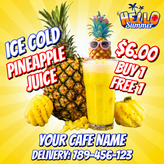Copy of Pineapple juice ad flyer | PosterMyWall