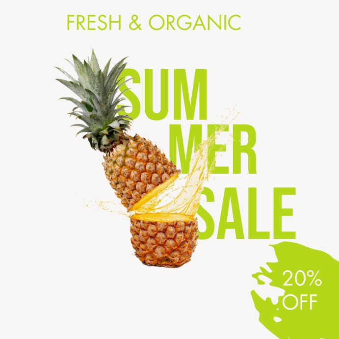Copy of PINEAPPLE ORGANIC DISCOUNT | PosterMyWall