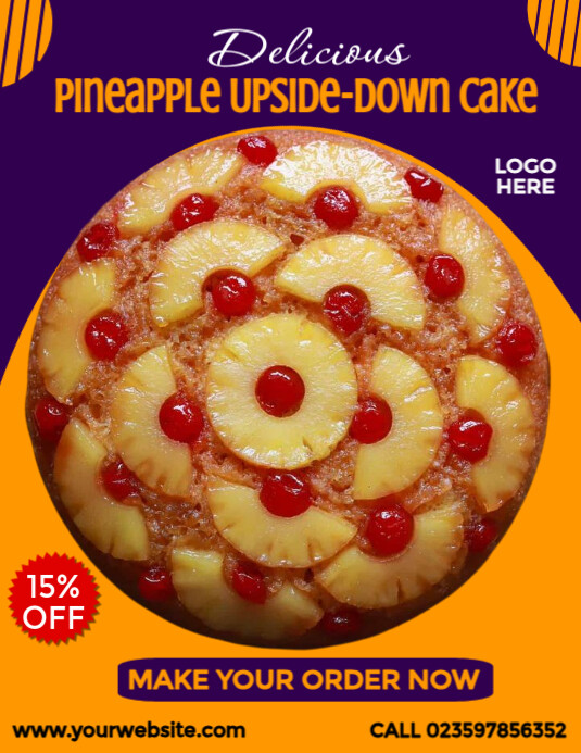 Plantilla de Pineapple Upside-Down Cake Day Flyer | PosterMyWall