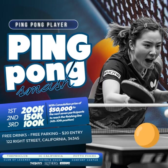 Ping Pong Power Tournament Template | PosterMyWall