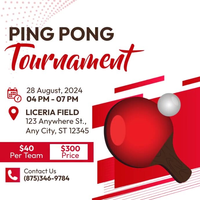 Plantilla de Ping Pong Tournament | PosterMyWall