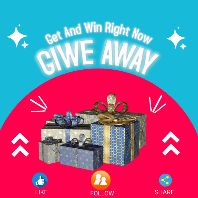 Pink & Blue Modern Giveaway Instagram Post Template | PosterMyWall