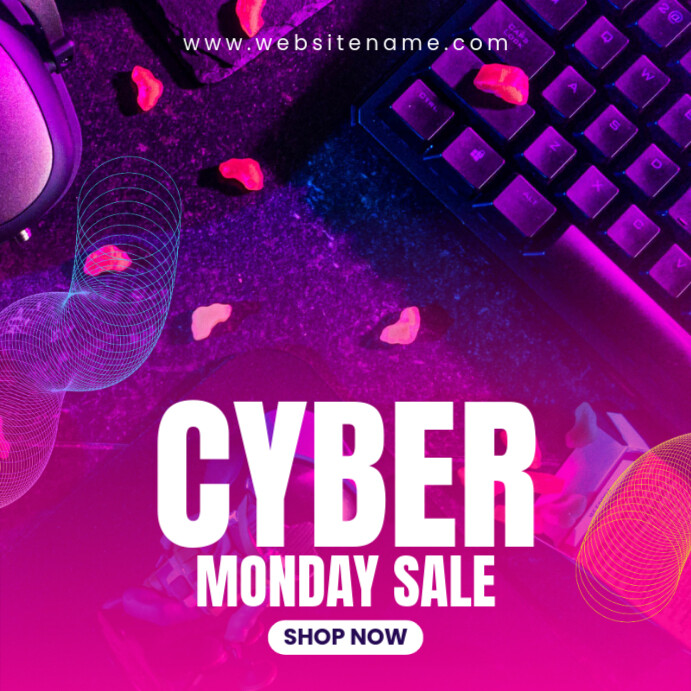 Pink & White Cyber Monday Instagram Post Template | PosterMyWall