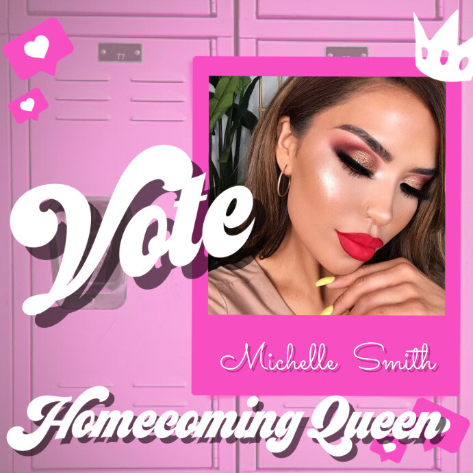 Pink | Vote | Football | Homecoming Flyer Template | PosterMyWall