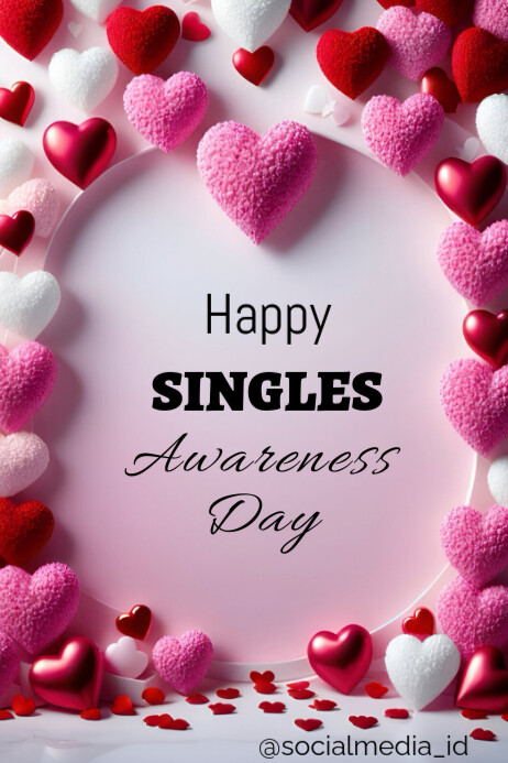 Copy of Pink .Modern & Minimal Singles Awareness Day Poster | PosterMyWall