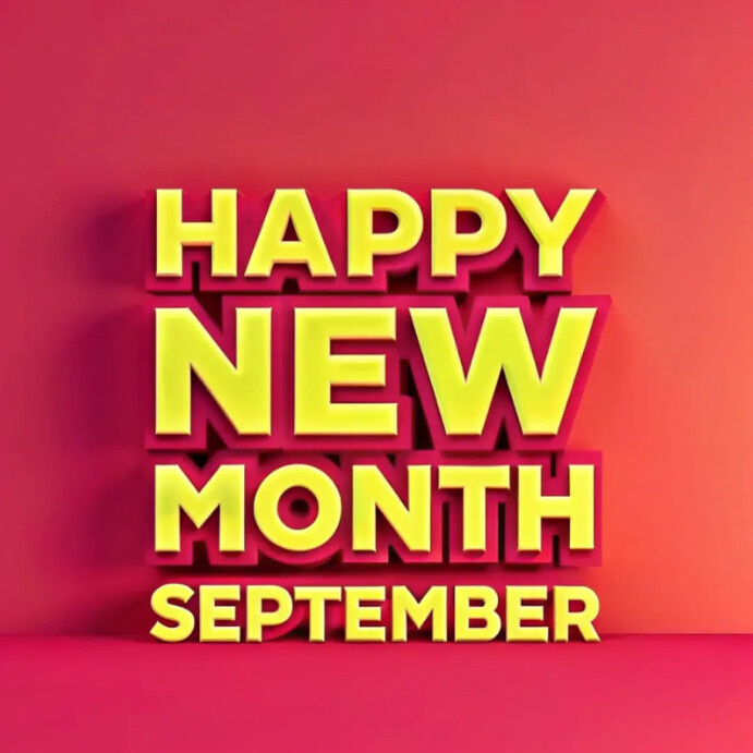 Copy of Pink 3d Happy New Month September Instagram Post | PosterMyWall