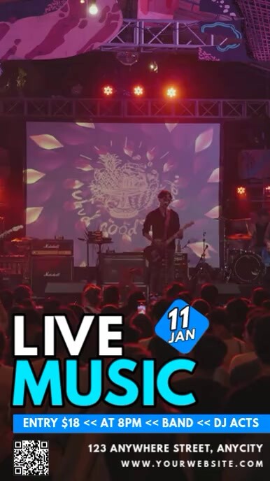 Pink 3d Live Music Reel Instagram Template | PosterMyWall
