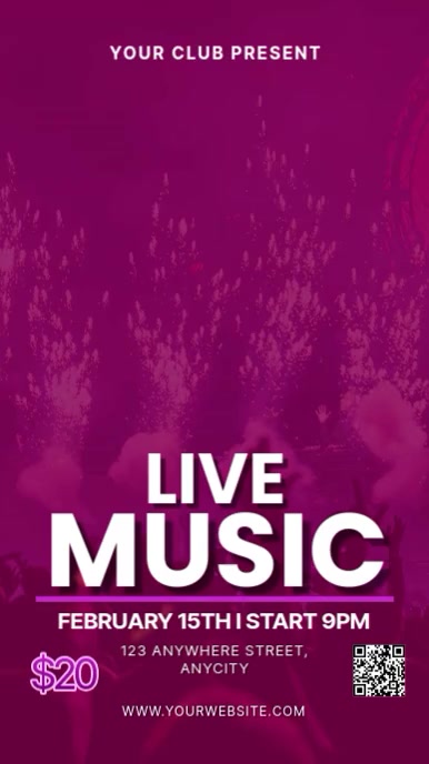Pink 3d Live Music Reel Instagram Template | PosterMyWall