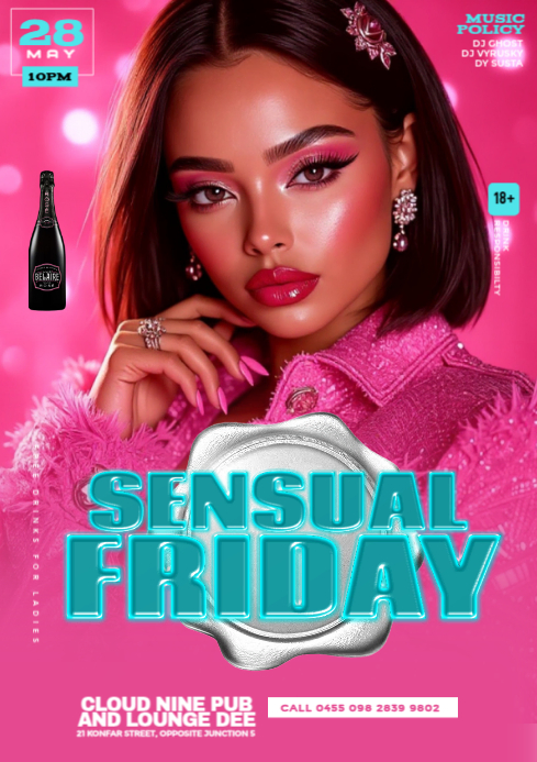 Plantilla De Pink 3d Maximalist Sex And Vibes Night Club Event Party