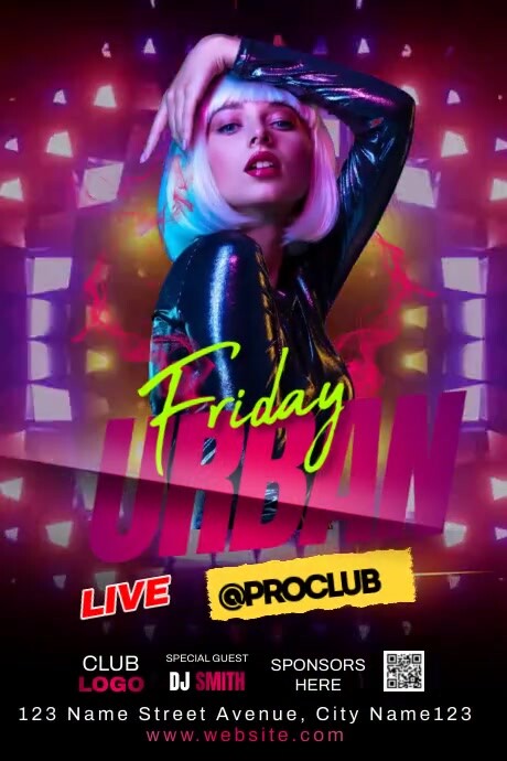 Copy of Pink 3d Pink Urban Party Poster | PosterMyWall