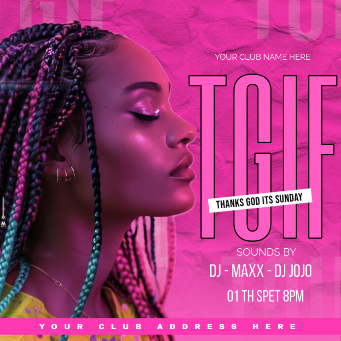 Copy of Pink 3d Tgif Sunday Instagram Post | PosterMyWall