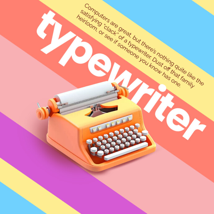 Copy of Pink 3d Typewriter Day Instagram Post | PosterMyWall