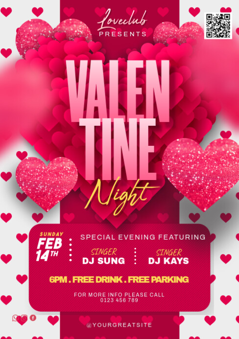 Copy of Pink 3d Valentine's Day Party A5 | PosterMyWall