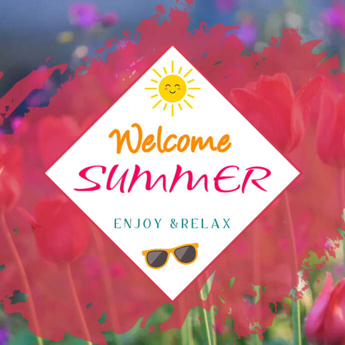 Pink 3d Welcome Summer Pos Instagram Template | PosterMyWall