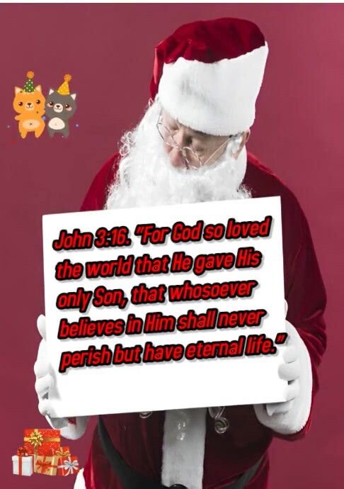 Pink Abstract Happychristmas Card With Santa A4 Template | PosterMyWall