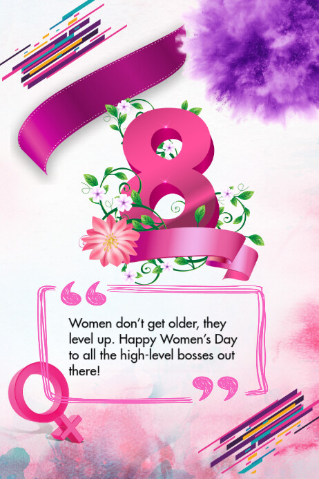 Copy of Pink Abstract International Women's Day Quote Poster | PosterMyWall