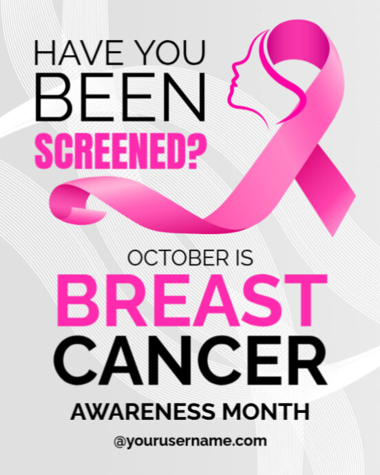 Pink and Black Minimalist Breast Cancer Awareness Instagram Post Template | PosterMyWall
