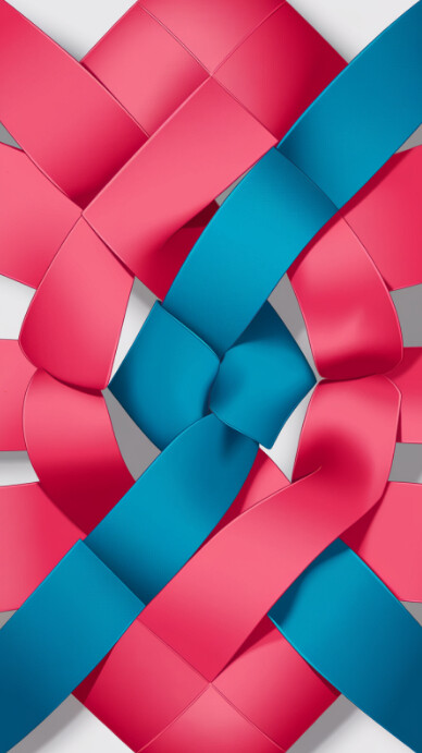 Plantilla de Pink and blue ribbon decoration woven design template ...