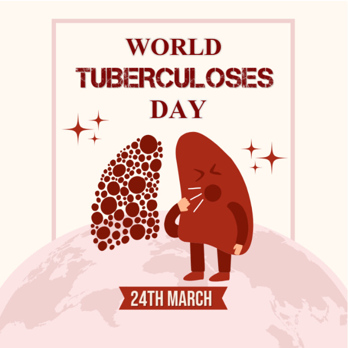 Copy of Pink and Red Illustrative World Tuberculosis Day Instagram Post ...