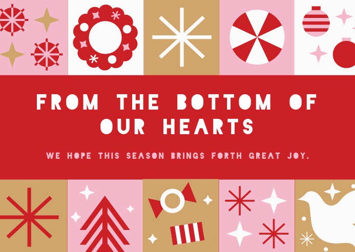 Pink and Red Playful Happy Holidays Christmas Template | PosterMyWall