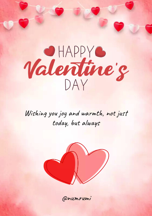 Copy of Pink And Red Simple Greeting Valentine's Day | PosterMyWall