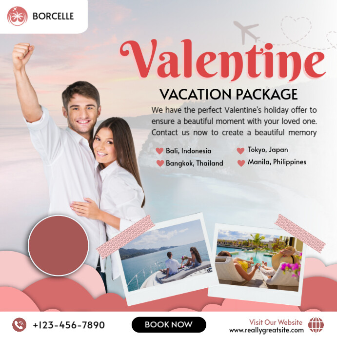 Pink and White Modern Valentine Vacation Package Instagram Post ...
