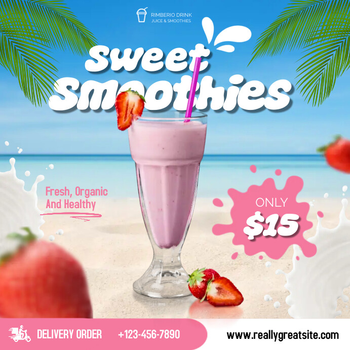 Copy of Pink and White Special Promo Sweet Smoothies | PosterMyWall
