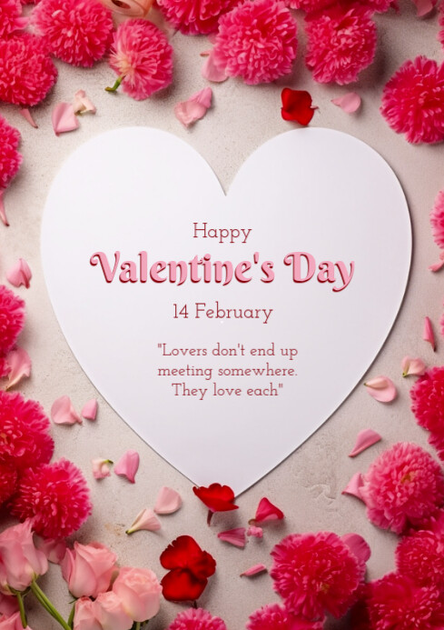pink and white valentine's day Template | PosterMyWall