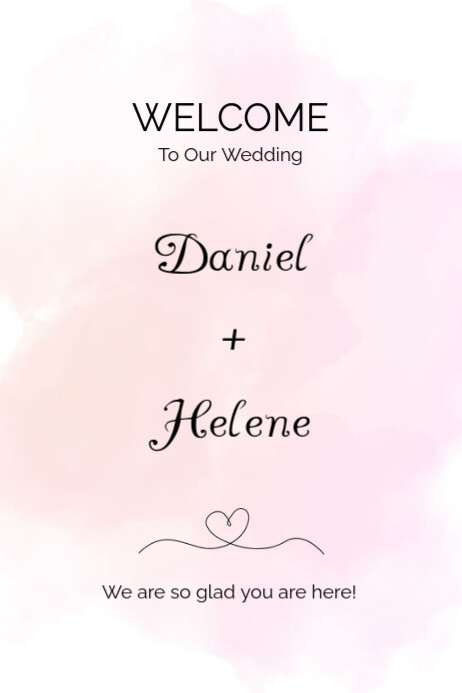 Pink and White Watercolor Welcome Wedding Poster Design | Business ...
