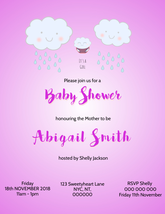 Copy of Pink Baby Shower | PosterMyWall