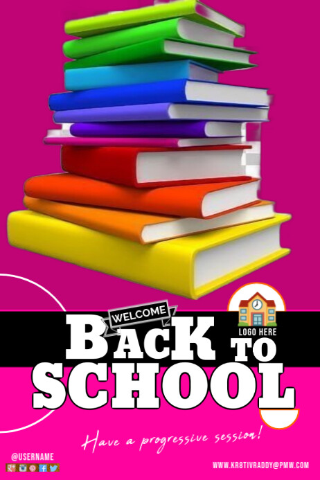 Pink Back To School Poster Template | PosterMyWall