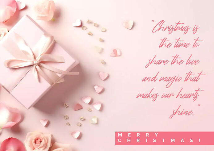 Pink background Christmas poster a4 Template | PosterMyWall