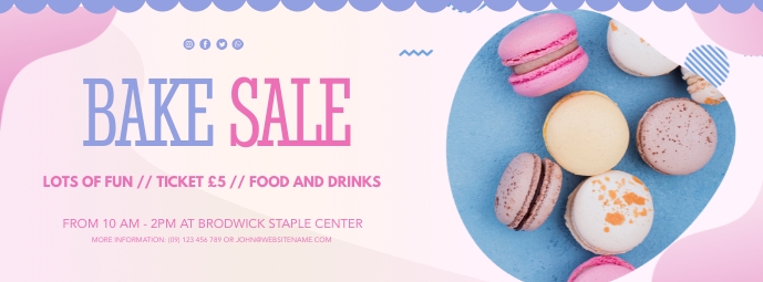 Pink Bake Sale for School FB Cover Template | PosterMyWall