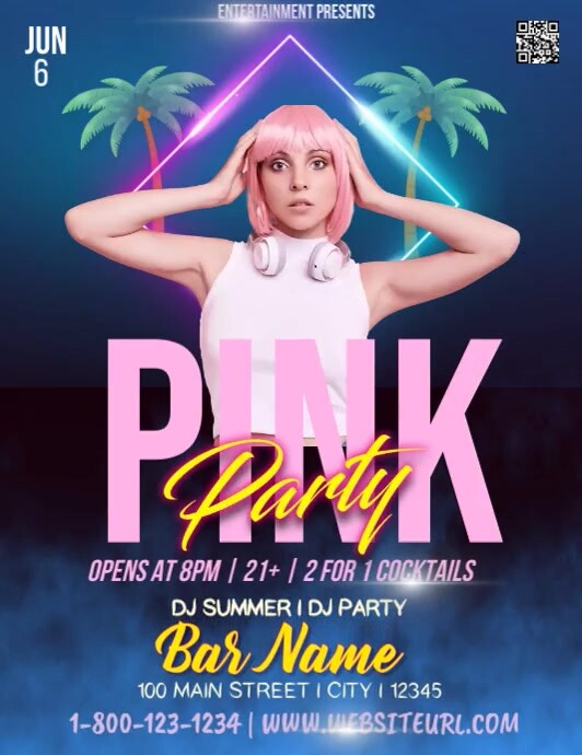 Pink Bar Party Template | PosterMyWall