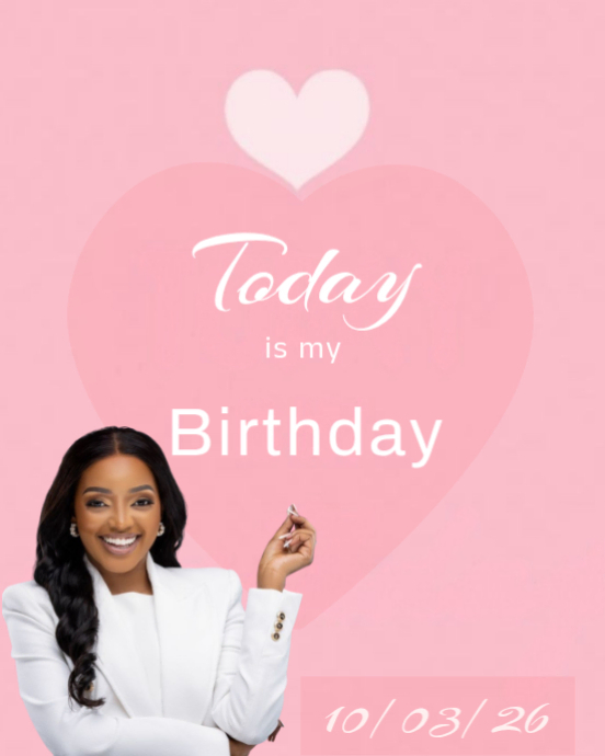 Pink Birthday Announcement Instagram Portrait Template | PosterMyWall