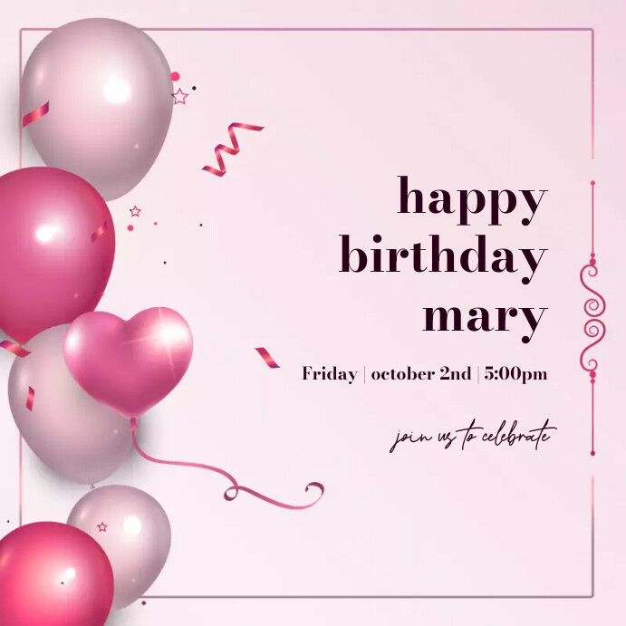 Pink Birthday Card Template | PosterMyWall