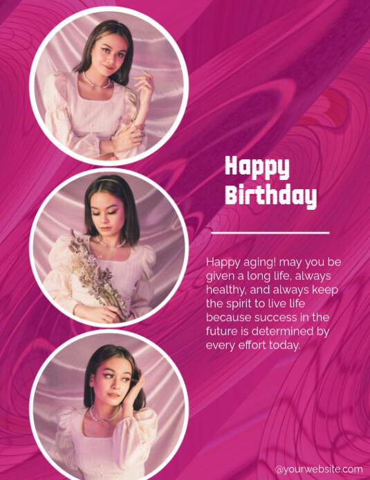 Pink Birthday Flyer (us Letter) Template | PosterMyWall