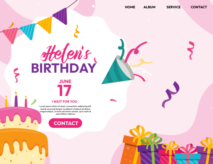 Pink Birthday Lay out Template | PosterMyWall