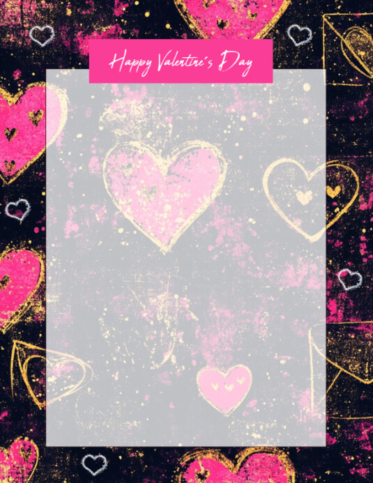 pink black Valentine’s Jumbo Treat Card Template | PosterMyWall