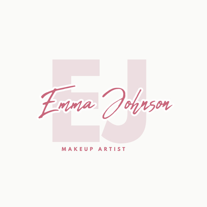 Pink Bold Handwritten Makeup Artist Logo Template | PosterMyWall
