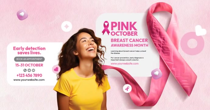 Plantilla de Pink Breast Cancer Awareness Ad Template | PosterMyWall