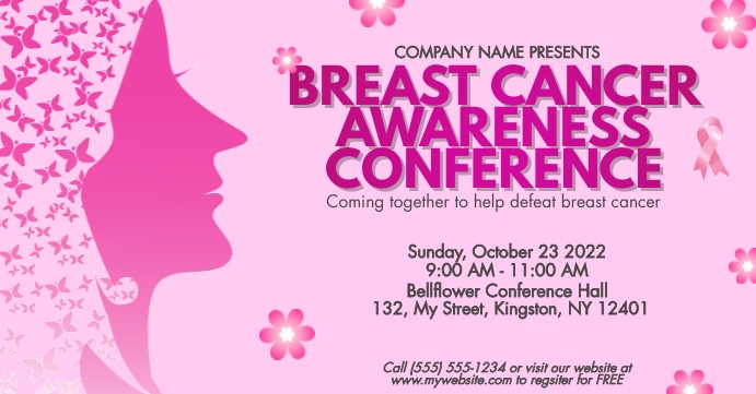 Pink Breast Cancer Awareness Conference Flyer Template | PosterMyWall