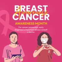 Pink Breast Cancer Awareness Instagram Post Template | PosterMyWall
