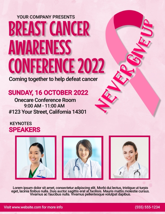 Pink Breast Cancer Awareness Month Flyer Template | PosterMyWall